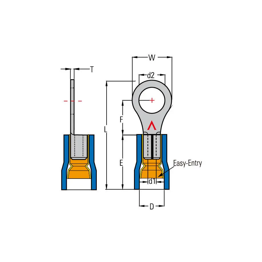Vinyl-Insulated (Easy Entry) Double Crimp Ring Terminals-Ring Terminals ...
